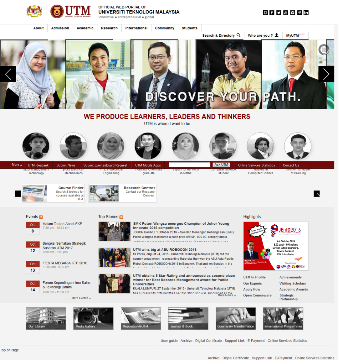 UTM Official Website | Web Development